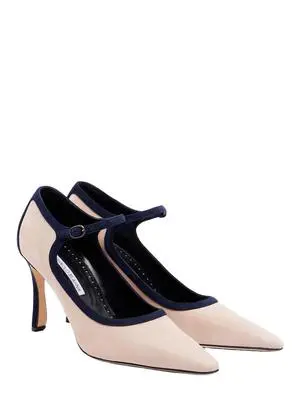 Manolo Blahnik Suede Mary Jane Pumps - Multicoloured