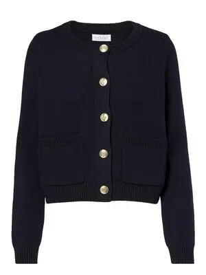 Velvet By Graham & Spencer Mahal Cotton And Cashmere Cardigan - Blue