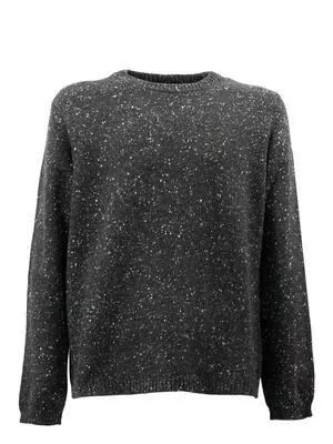 BERGFABEL Flecked Knit Crew Neck Sweater - Grey