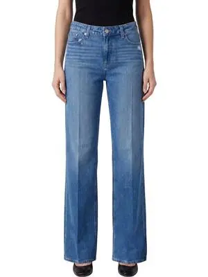 Paige High-waisted Palazzo Jeans In Cotton And Lyocell Denim - Blue