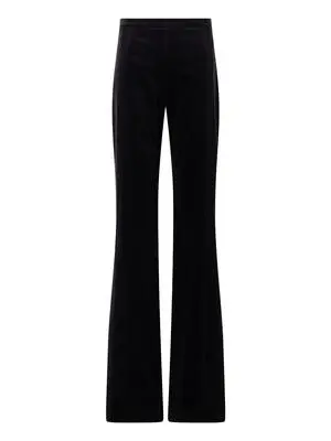 Costarellos Padra Cotton-velvet Flared Trousers - Black