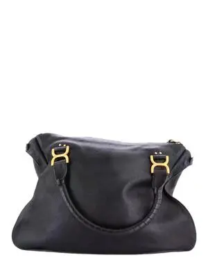 Chloé Chloé Marcie Leather Large Shoulder Bag Black