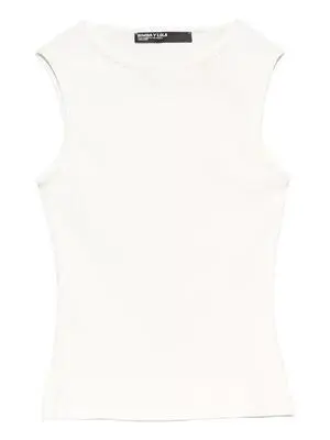 Bimba Y Lola Fitted Boat-neck Top - White