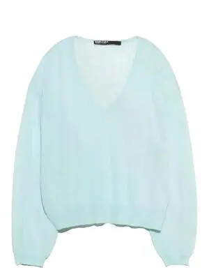 Bimba Y Lola Light Wool V-neck Sweater - Blue