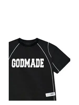 GODMADE Jersey Piped Logo-print T-shirt - Black