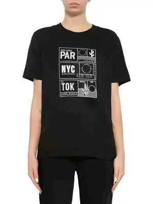Kenzo Graphic Print Cotton T-shirt - Black