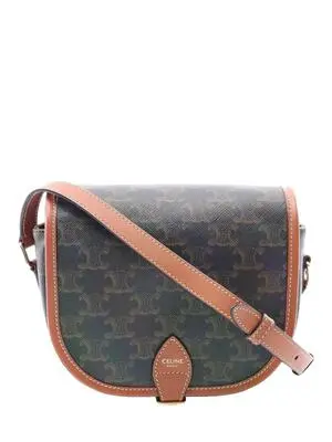 Celine Triomphe Folco Shoulder Bag - Black