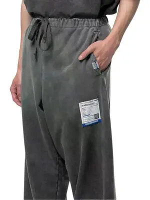 Mihara Yasuhiro Distressed Faded Cotton Trousers - Black