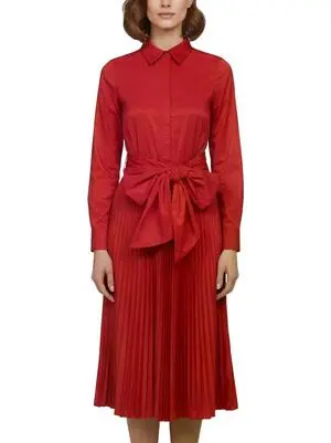 CAROLINA HERRERA Carolina Herrera Vintage Midi Plissé Belted Dress