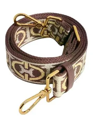 COCCINELLE Monogram Jacquard Shoulder Strap With Leather Trim