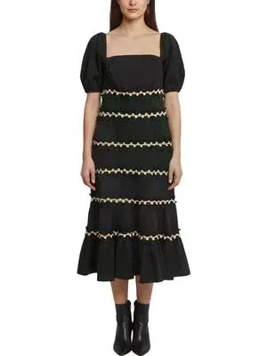 Carolina Herrera Poplin Midi Dress - Black