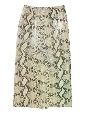 ALYSI Python-effect Elasticated Skirt - Neutrals