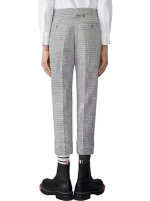 Thom Browne Wool Piqué Gunclub Check Trousers - Grey