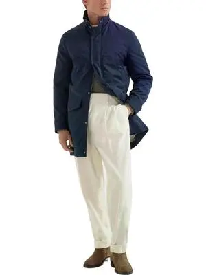 Brunello Cucinelli Water-resistant Microfiber Parka With Thermore® Padding - Blue