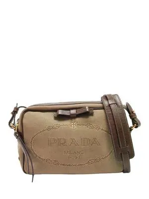 Prada Logo Jacquard Cross Body Bag - Neutrals