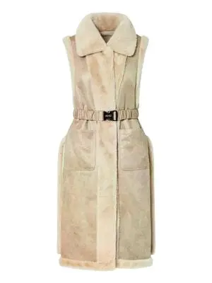Liu Jo Faux Shearling Long Vest - Neutrals