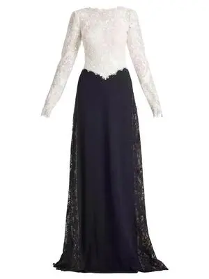 Tadashi Shoji Vianne Lace-panelled Maxi Dress - Black