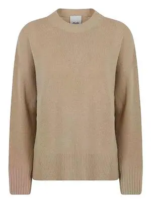 ALLUDE 100% Cashmere Crew Neck Jumper - Neutrals