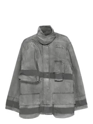 6397 Fireman Multi-pocket Cotton Coat - Grey
