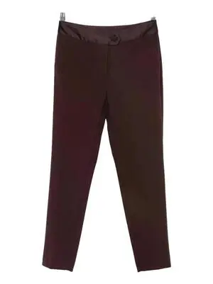 Imperial Cotton Trousers With Satin Waistband - Red