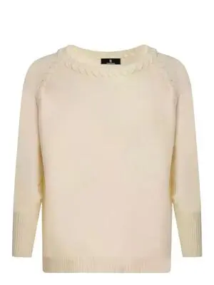 FRACOMINA Braided Detail Knit Sweater - Neutrals