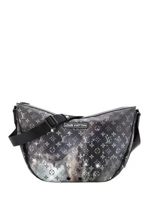 LOUIS VUITTON Alpha Limited Edition Monogram Galaxy Canvas Hobo Bag - Black