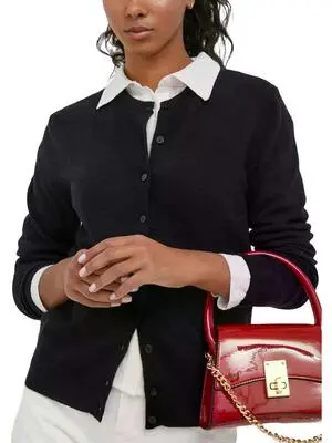 BENETTON Button-up Knitted Cardigan - Black