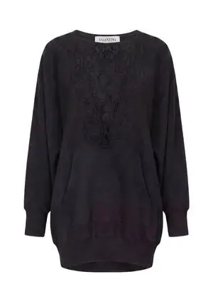 Valentino Garavani Lace-panel Sweatshirt - Black