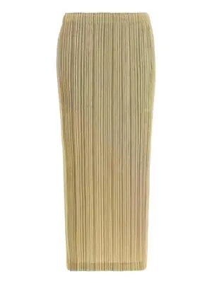 Issey Miyake Pleated Midi Skirt - Neutrals