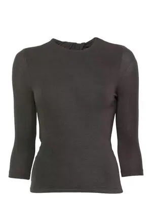 Imperial Twist Detail Open-back Top - Grey