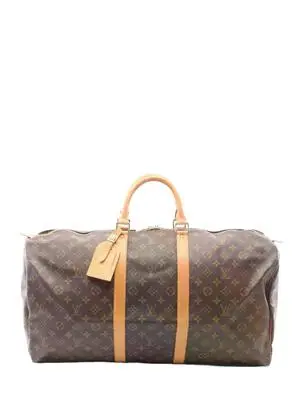 LOUIS VUITTON Monogram Keepall Boston Luggage - Brown