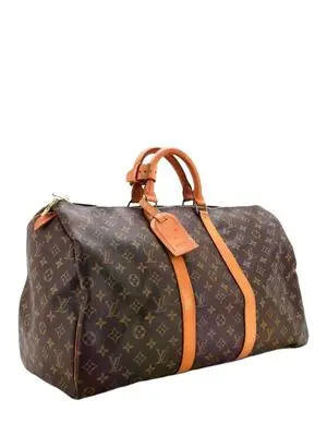 LOUIS VUITTON Monogram Canvas Keepall 50 Travel Bag - Brown