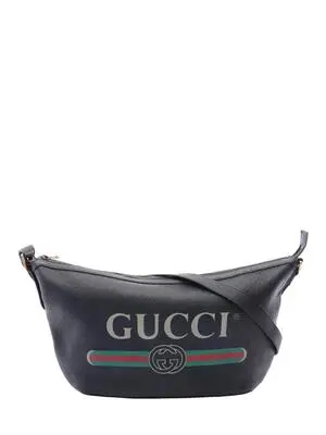 GUCCI Gucci Logo Half-Moon Shoulder Bag