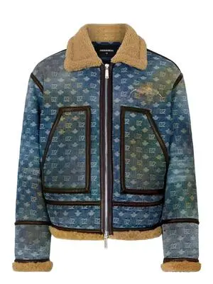 DSQUARED2 DSQUARED2 Monogram Shearling Lined Denim Jacket