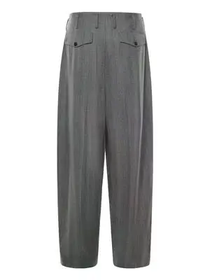 HED MAYNER Pinstripe Pleated Trousers - Grey