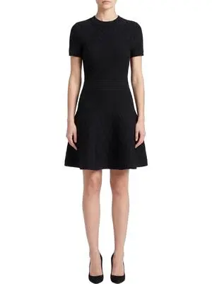 Balmain Textured Knit Dress - Black