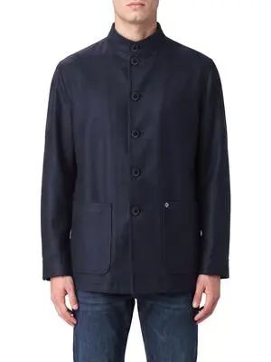Tagliatore Band Collar Jacket - Blue