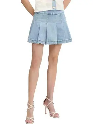 MORGAN High-waisted Denim Mini Skirt - Blue