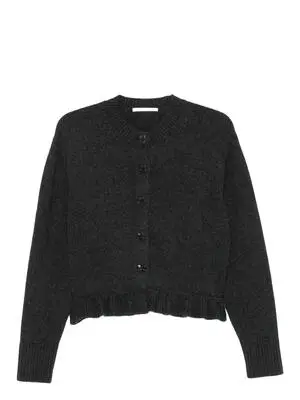 Cecilie Bahnsen Ruffled Floral-button Cardigan - Grey