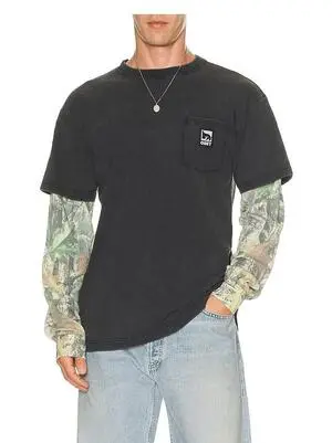 Obey Post 2fer Layered Tee In . Also - Black