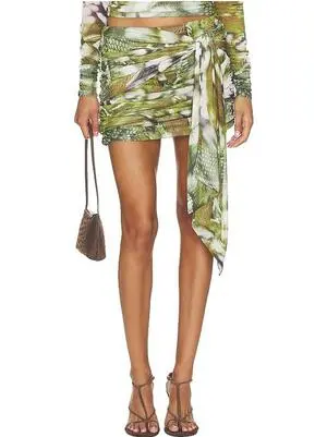 AFRM Carmichael Printed Mesh Wrap Skirt - Multi