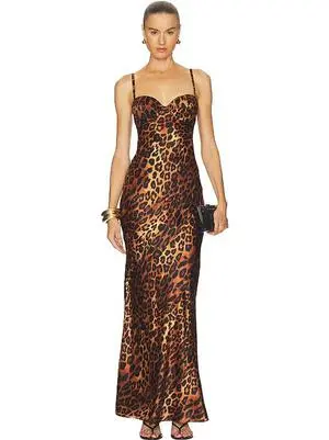 L'Agence Sayla Bias Cut Maxi Dress - Brown