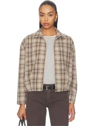 Lna Vivienne Plaid Zip Up Jacket - Multi