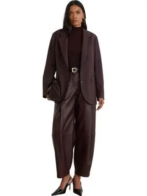 REISS Stretch-twill Relaxed Single-breasted Blazer - Grape