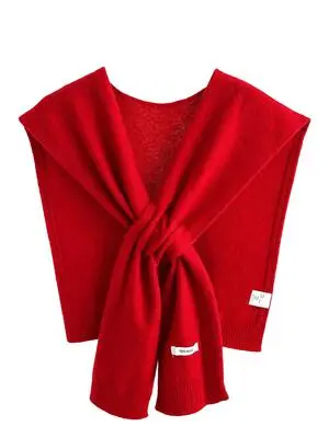 MY LITTLE NATURE Wool Imitation Shawl - Red