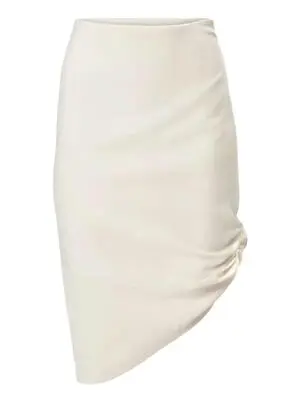 Carolina Herrera Asymmetric Gathered Short Skirt - White