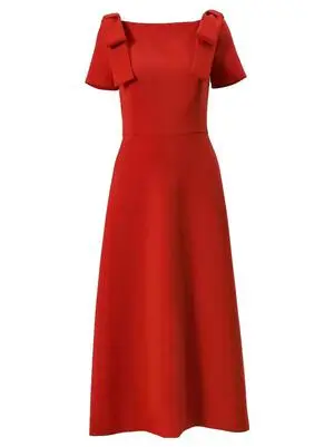 CAROLINA HERRERA Bow-shoulder Midi Dress