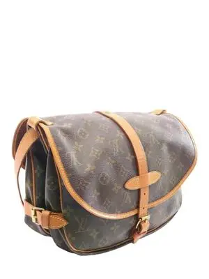LOUIS VUITTON 1995 Saumur Monogram Shoulder Bag - Brown