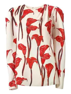 CAROLINA HERRERA Calla Lily Print Blouse