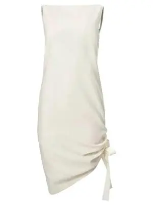 Carolina Herrera Asymmetric Gathered Short Dress White
